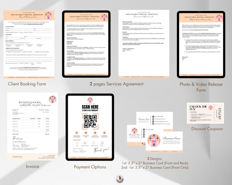 Inflatables Rental Agreement Template, Printable & Editable Inflatable ...