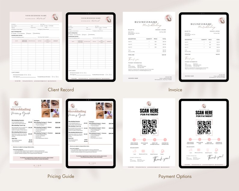 Editable Microblading Forms Bundle, Professional Permanent Make-up ...