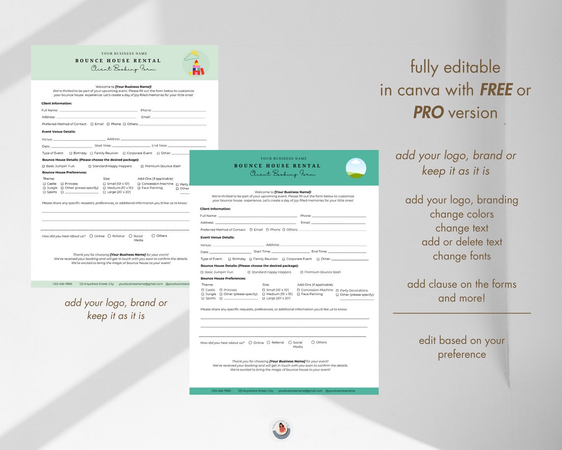 Bounce House Rental Agreement, Bounce House Contract, Bounce House ...