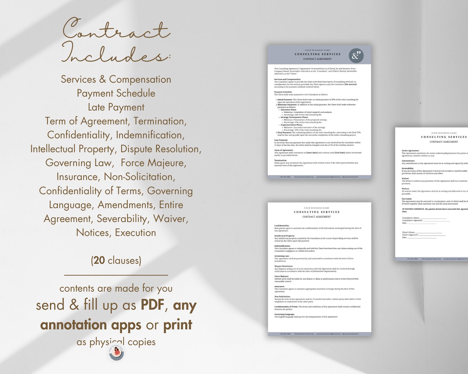 Consulting Contract, Consultation Form, Consulting Templates ...
