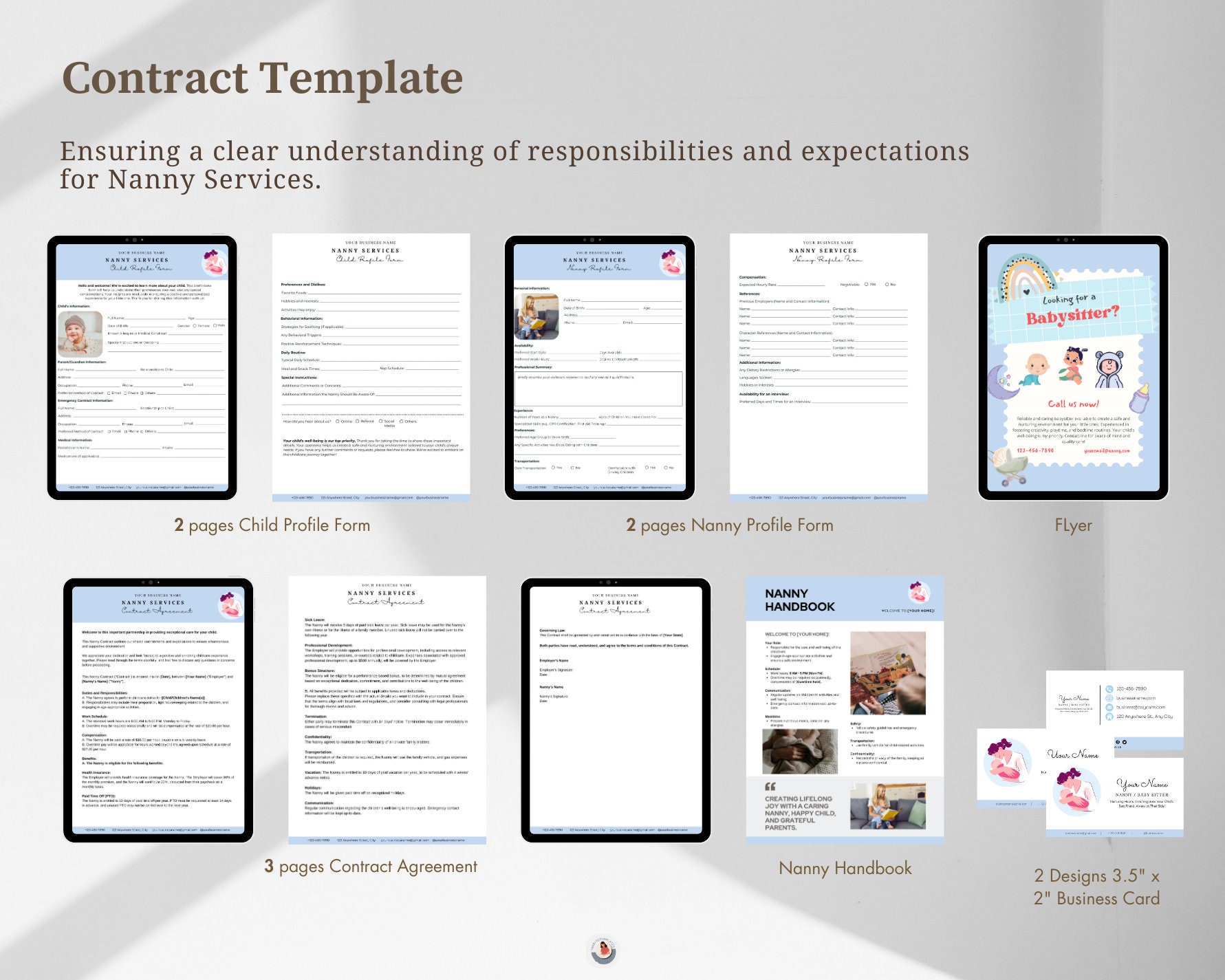 Editable Nanny Contract Template, Nanny Agreement Worksheet, Babysitter ...