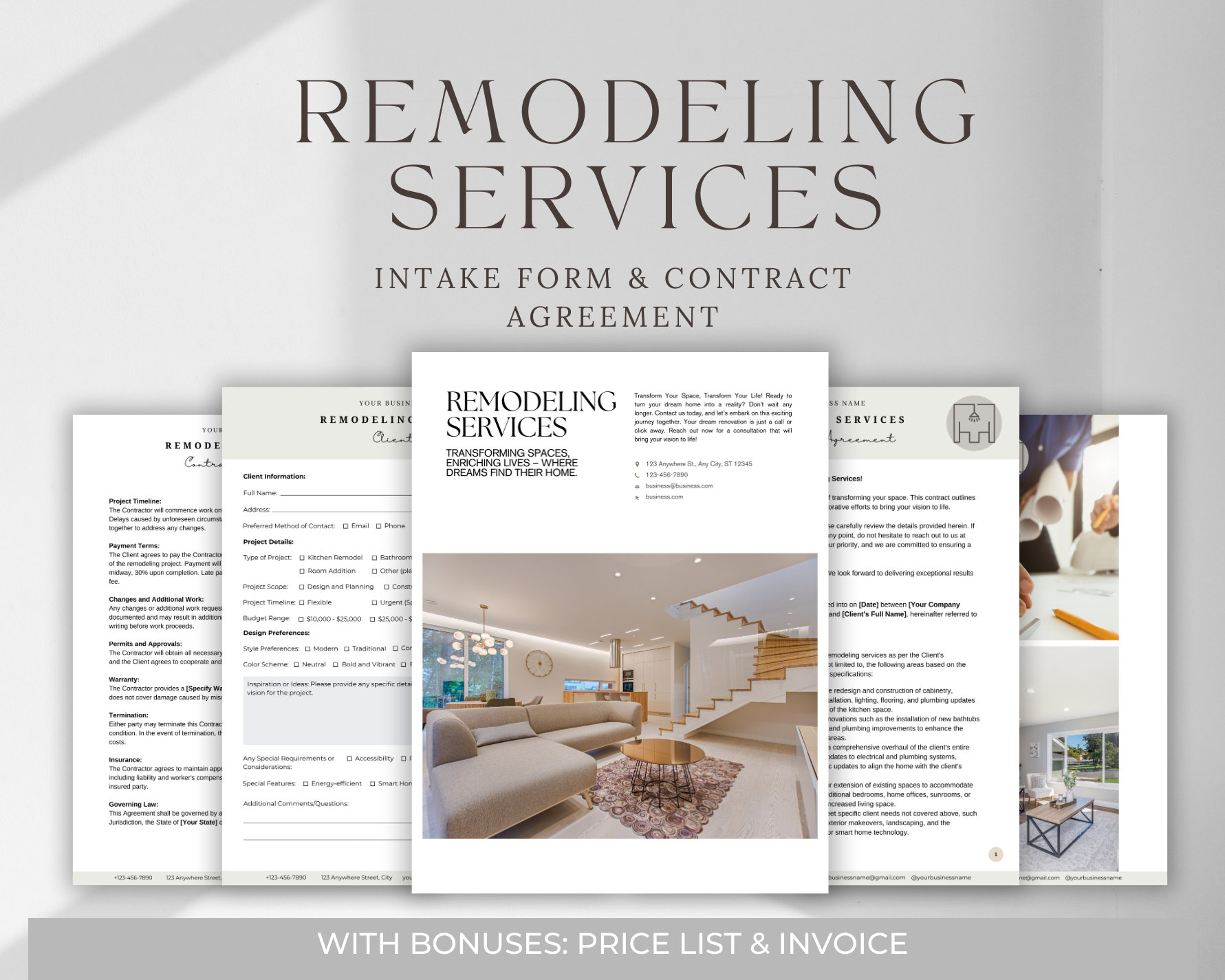 Remodel Contract, Remodeling, Interior Design Contract, Home Repair ...