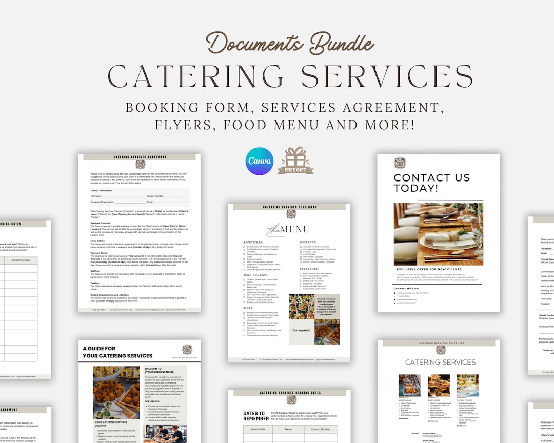 Catering Contract Invoice Menu Quote Template, Catering Services ...
