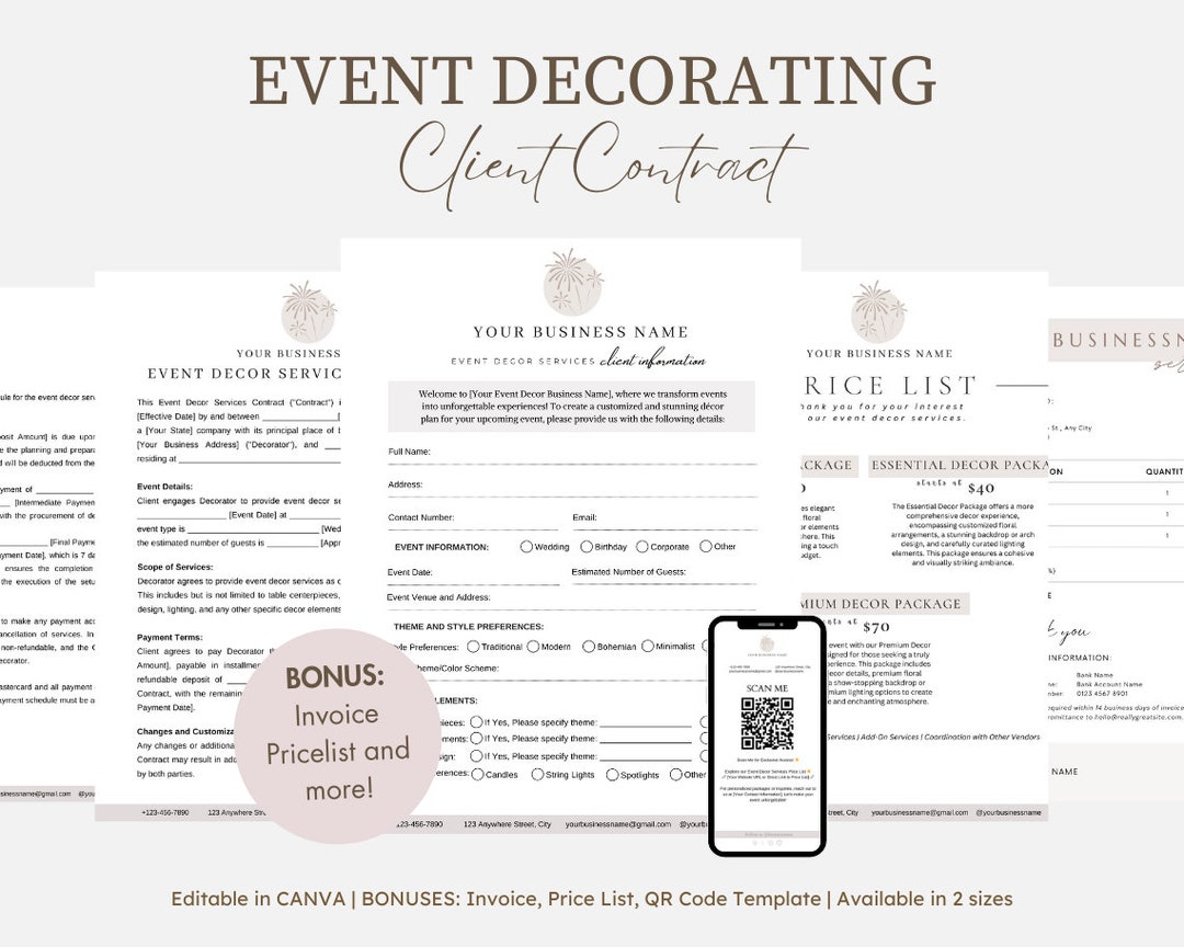 Event Decor Contract, Event Decor Agreement Templates , Event Decor ...