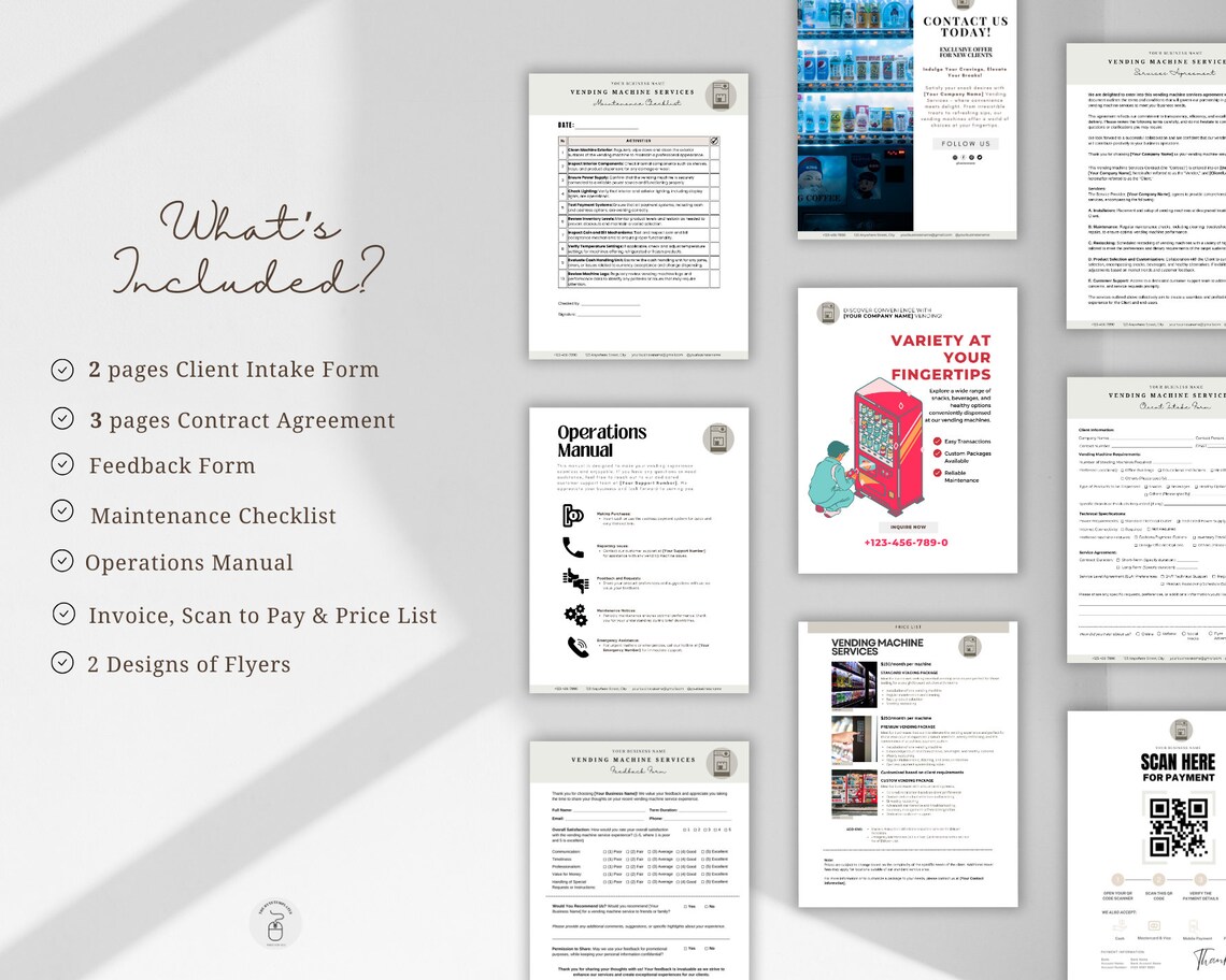 Vending Machine Contract, Vending Machine Rental Form, Vending Machine ...