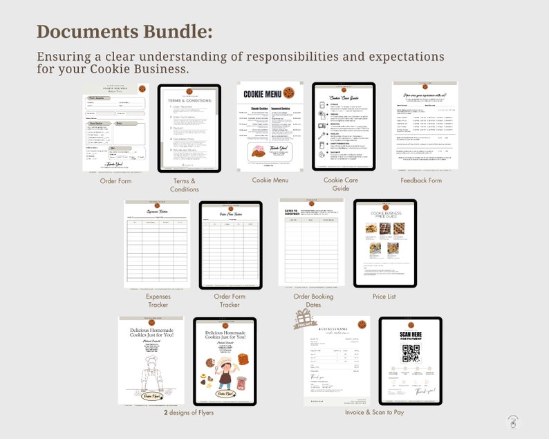 Cookie Business Forms Bundle, Bakery Order Forms, Cookie Care Card ...