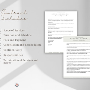 Professional Organizer Contract, Professional Organizer Forms ...