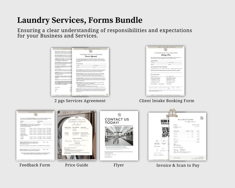 Editable Laundry Pick up & Delivery Services Forms Templates, Pick and ...