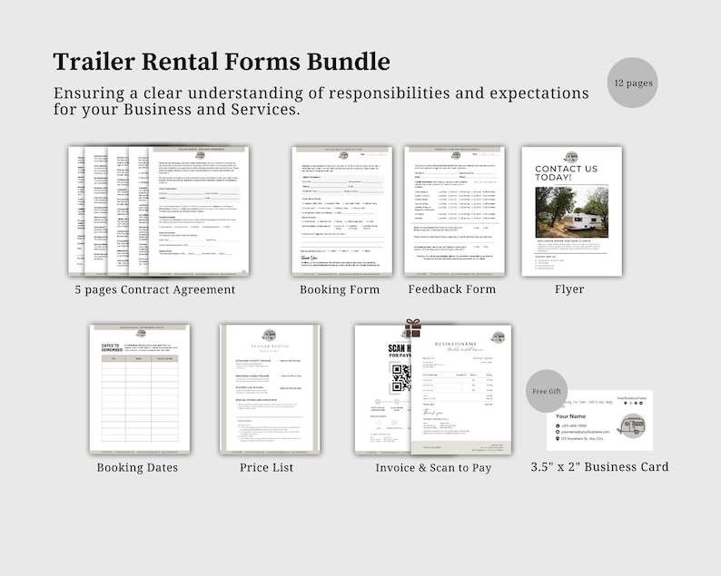 Trailer Rental Contract Agreement Template, Transportation Trailer ...