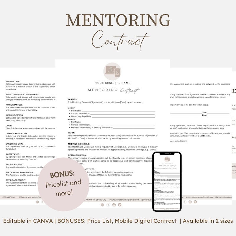 Mentor Template Instant - Etsy