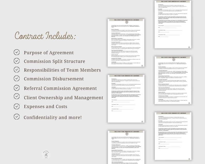 Team Commission Split Contract, Editable Real Estate Commission ...