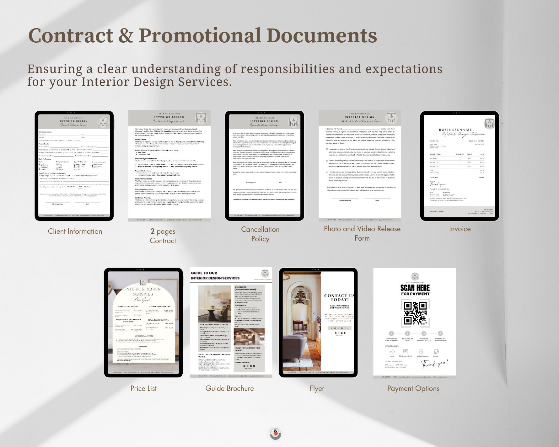 Interior Designer Client Contract, Interior Design Services Agreement ...