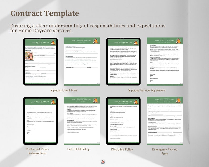 Home Daycare Forms, Home Daycare Contract, Home Daycare Template, Home ...