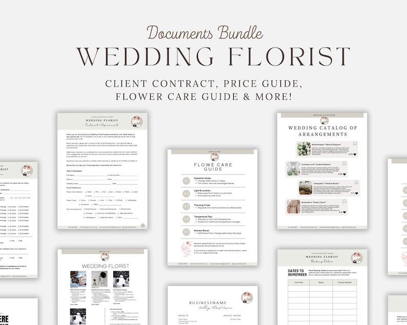 Wedding Florist Contract Template Proposal and Contract, Florist Order ...