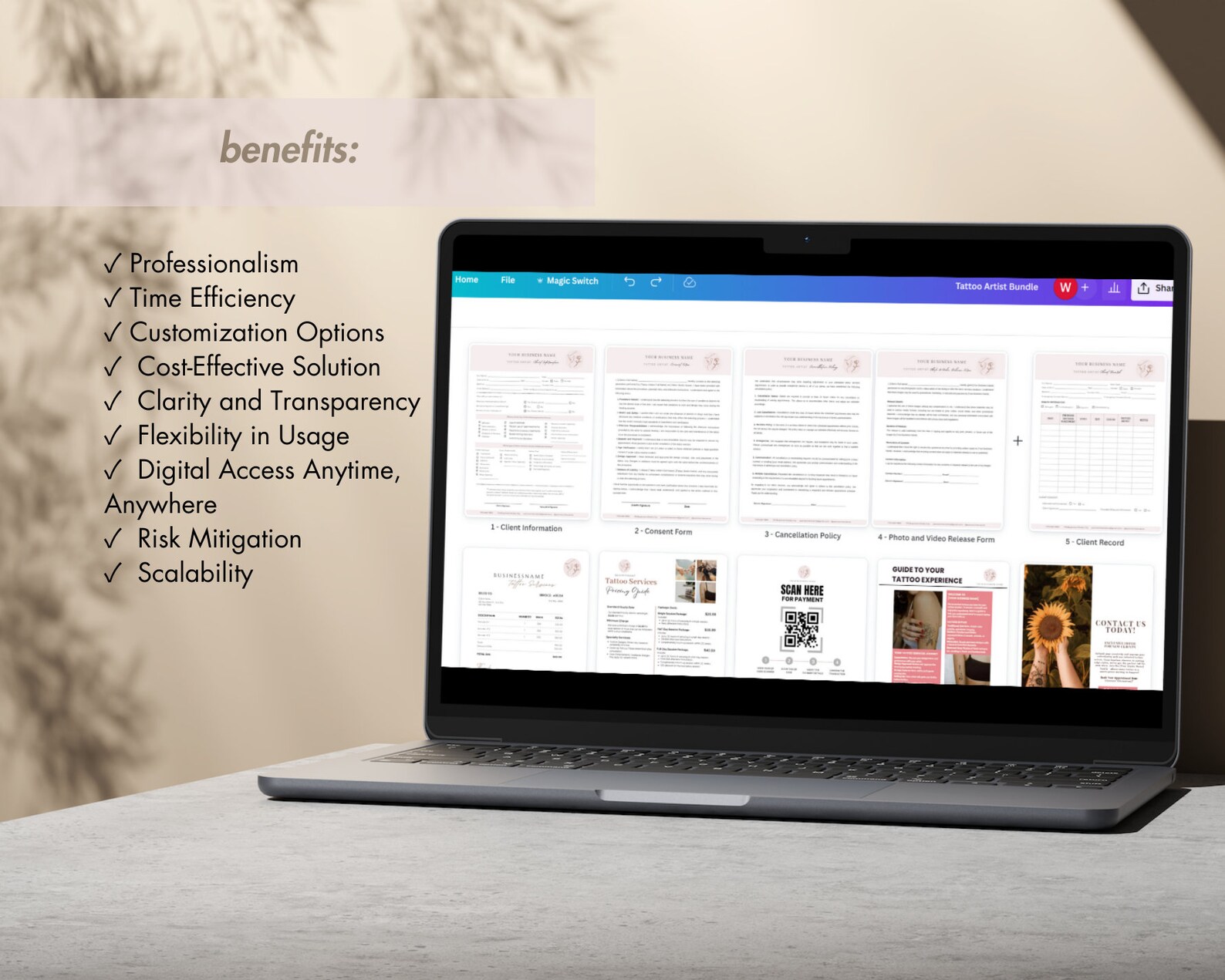 Tattoo Artist Forms Bundle, Tattoo Consent Form, Tattoo Intake Form ...