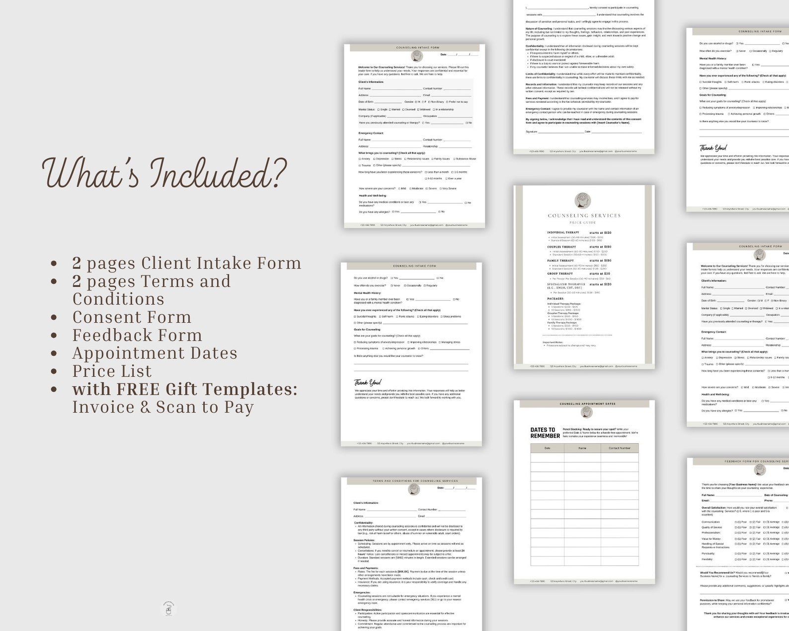 Counseling Intake Form, Counseling Forms Bundle, Mental Health ...