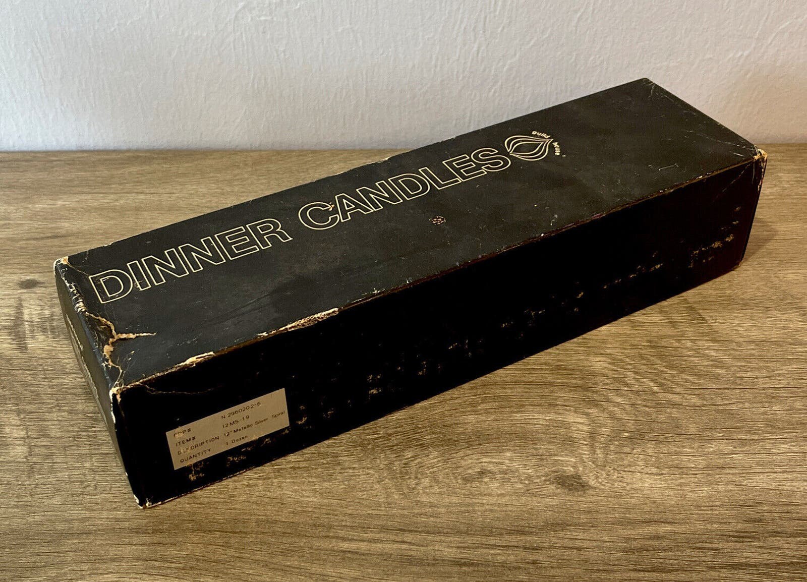 Vintage New Guild House Dinner Candles 12 Metallic Silver Spiral Taper ...