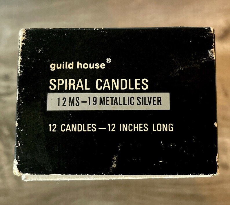 Vintage New Guild House Dinner Candles 12 Metallic Silver Spiral Taper ...