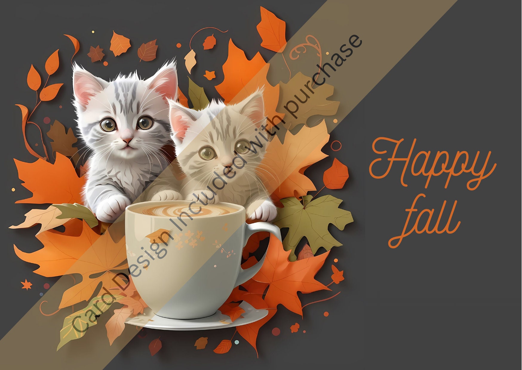 Cute Autumn Kitten Digital Art Bundle | Fall Cat Graphics | Autumn ...