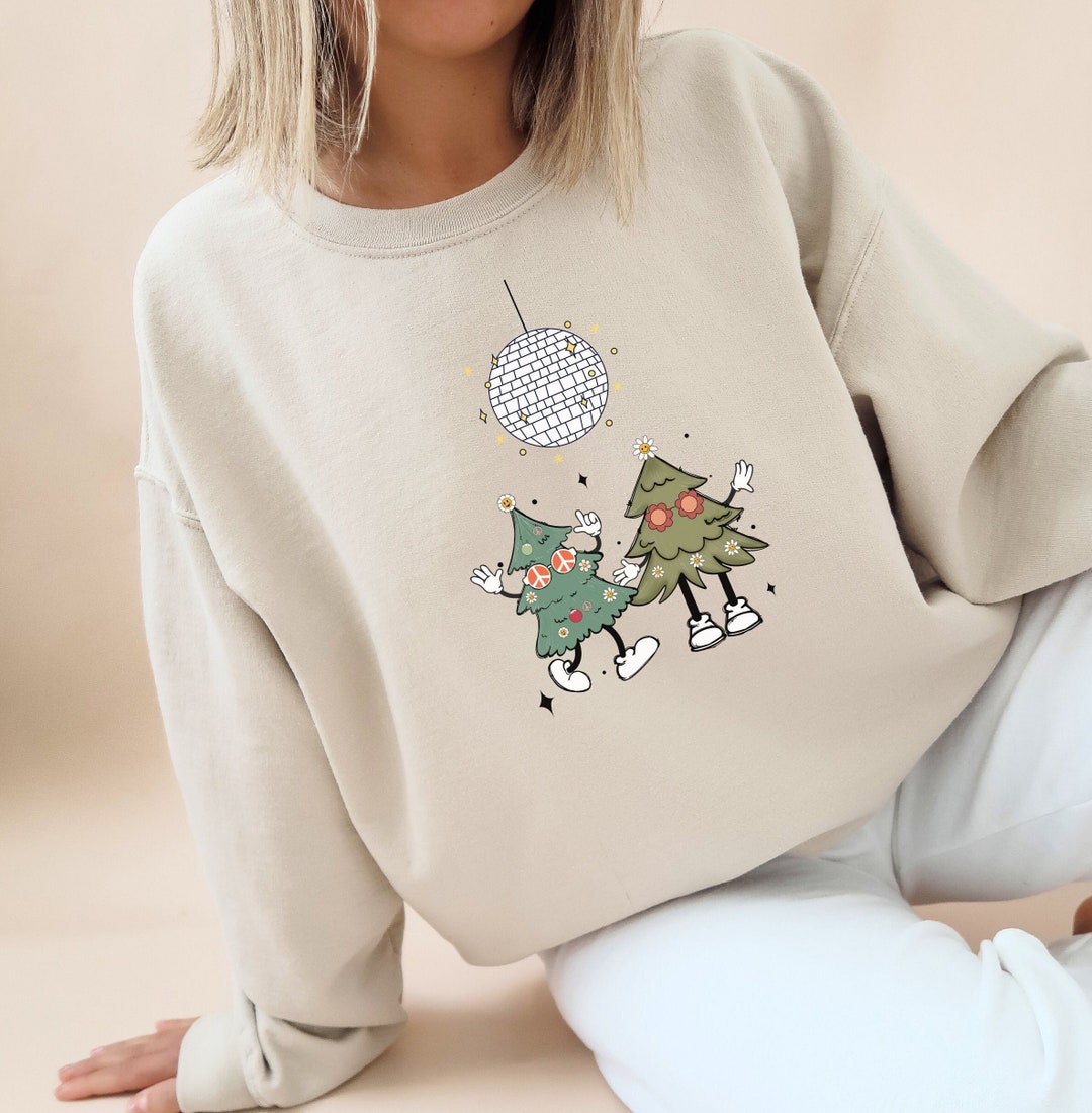 Disco Ball Groovy Christmas Crewneck Sweatshirt, Retro 70's Inspired ...