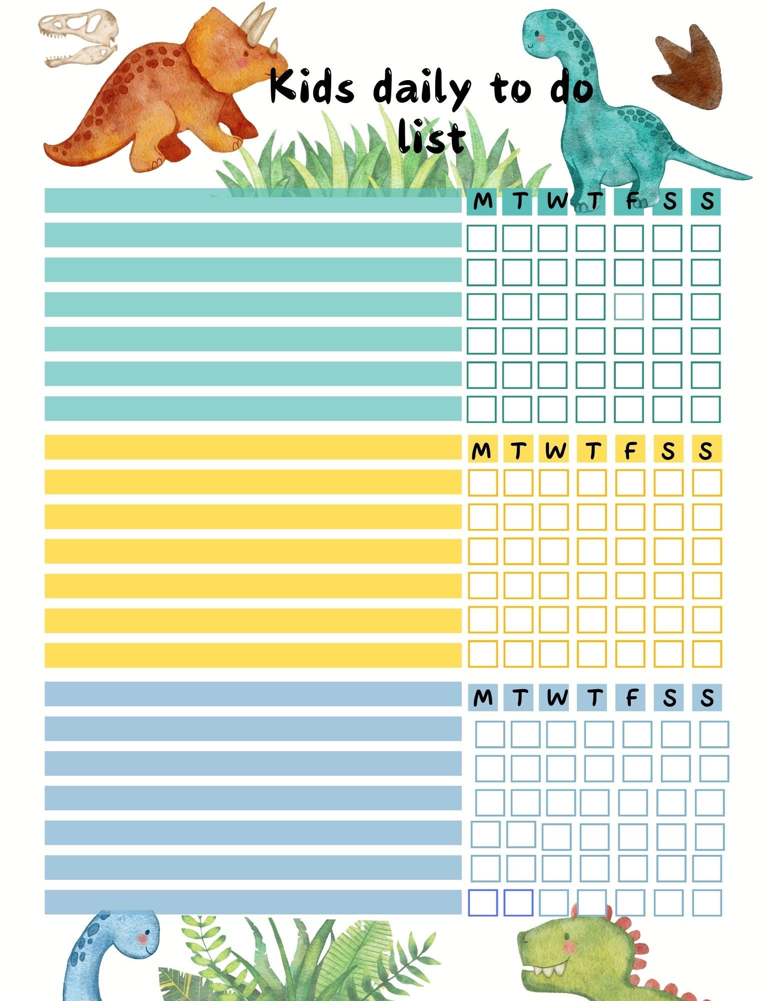 Dinosaur Editable Checklist | Kids Chore Chart | Chore Chart Printable ...