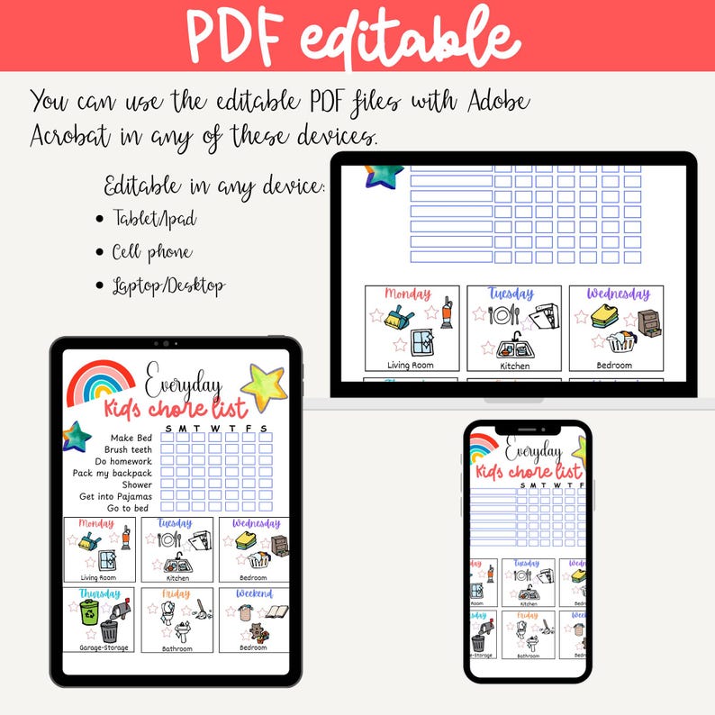 Kids Daily Routine Chore List, Make Kids Responsible Accountable ...