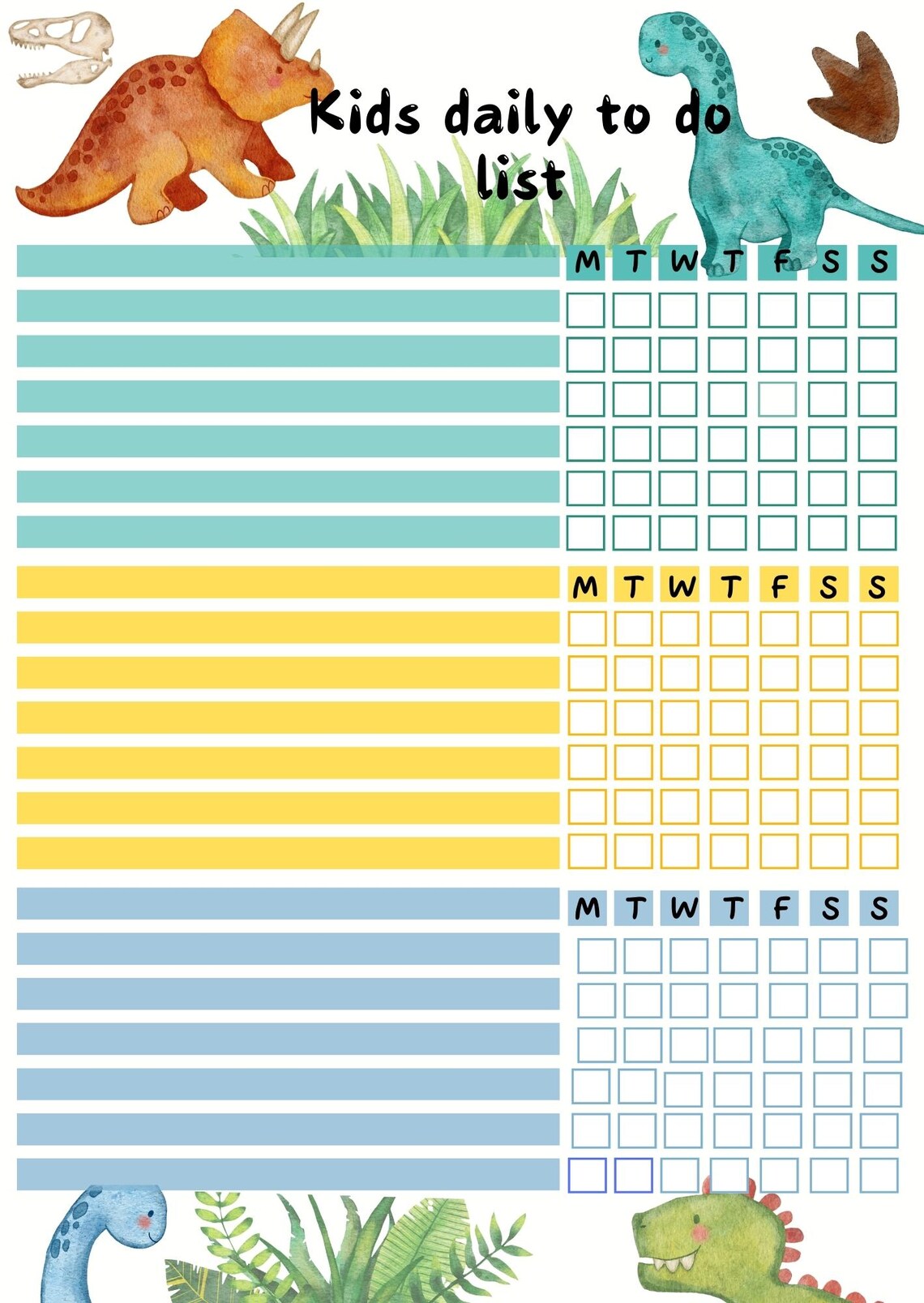 Dinosaur Editable Checklist | Kids Chore Chart | Chore Chart Printable ...
