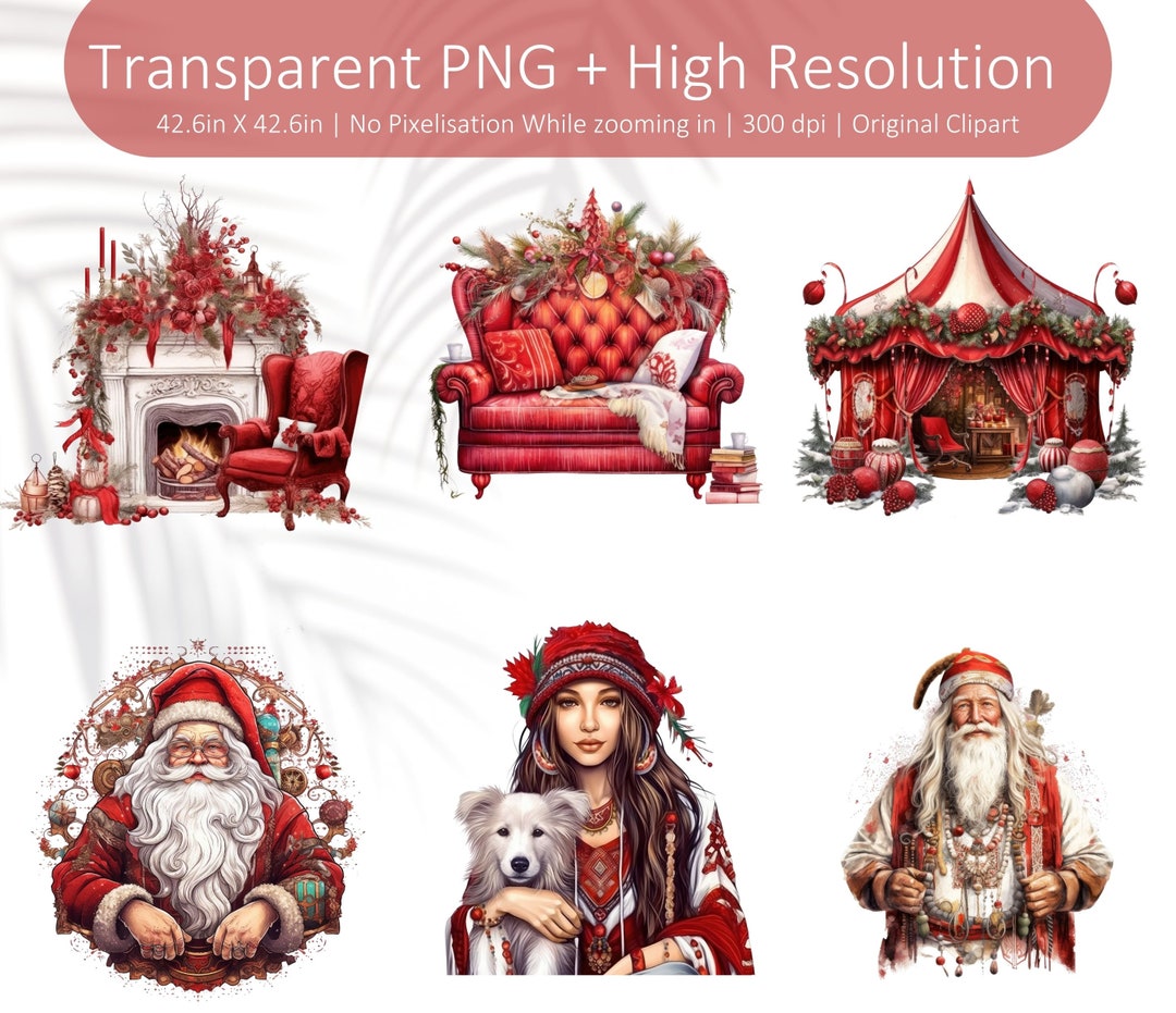 Beautiful Boho Christmas Clipart PNG, Digital Clipart, Halloween ...