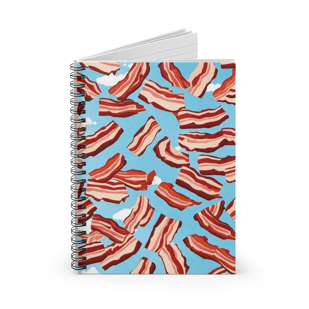 Raining Bacon Spiral Notebook Ruled Line - Etsy