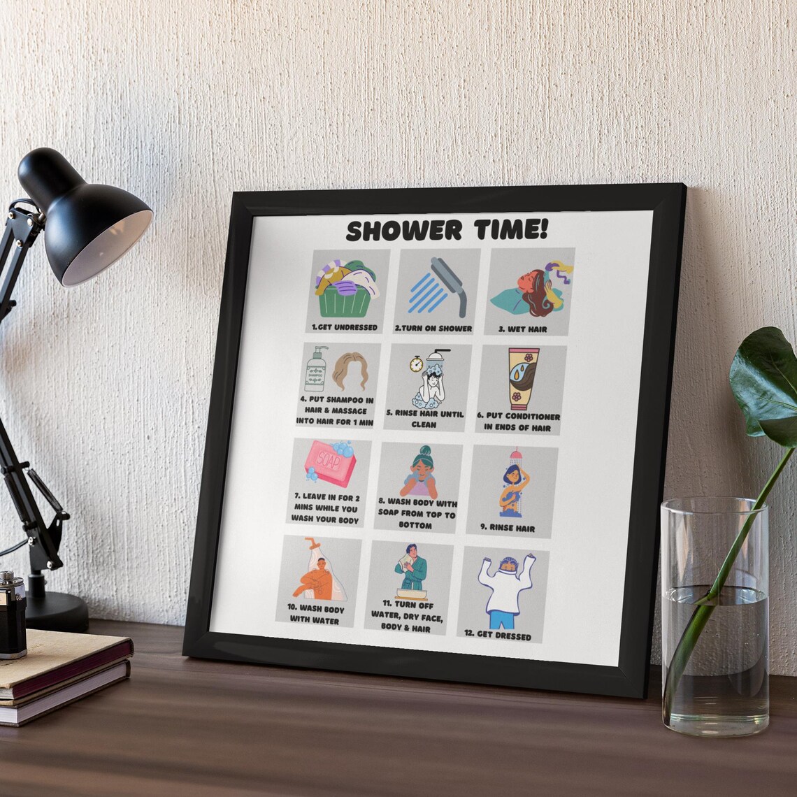 Shower Routine Chart Visual Aid for Kids With Autism or ADHD - Etsy
