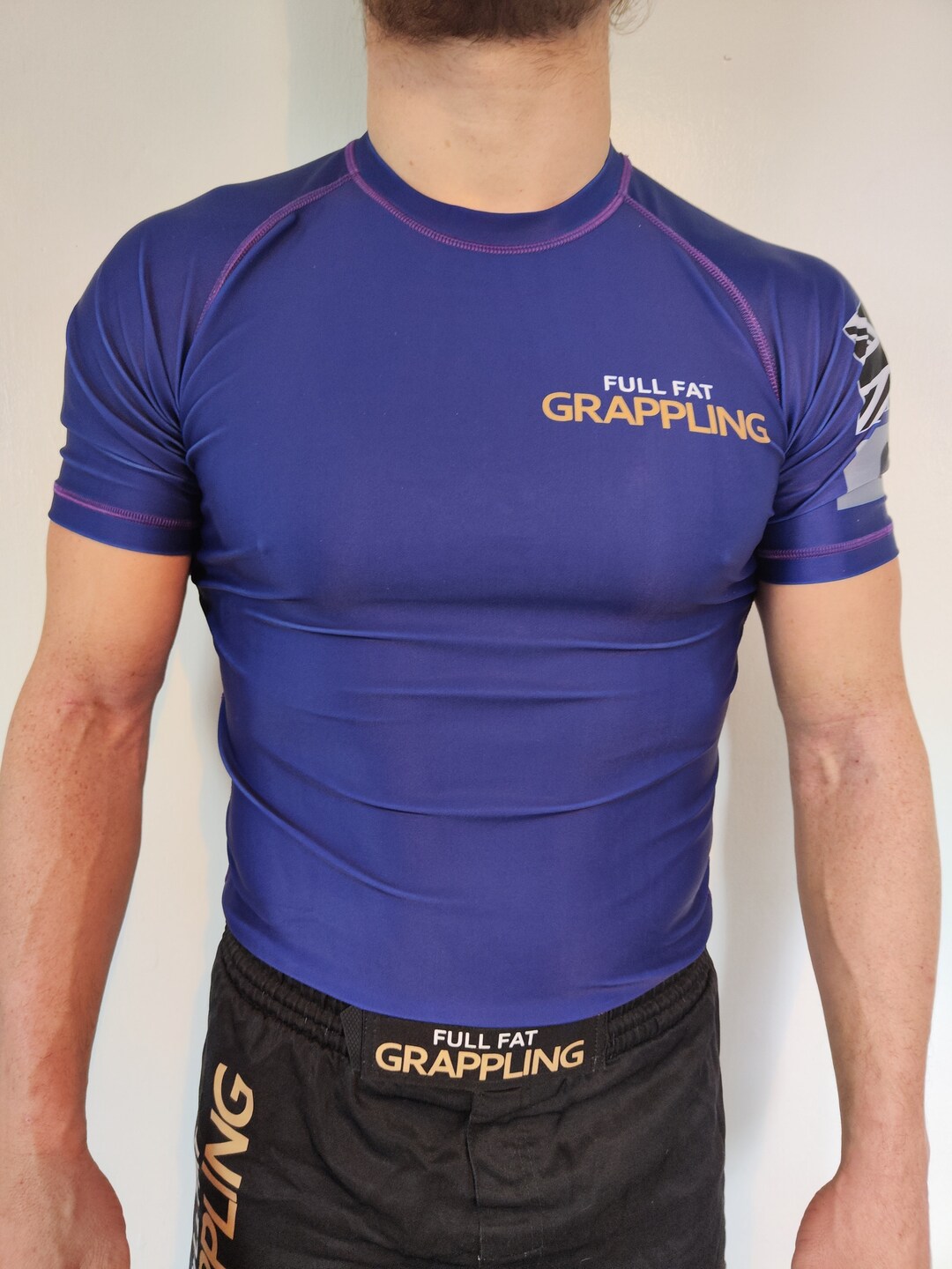 Full Fat Grappling Blue Rashguard Short Sleeve Jujitsu/bjj/judo/mma ...
