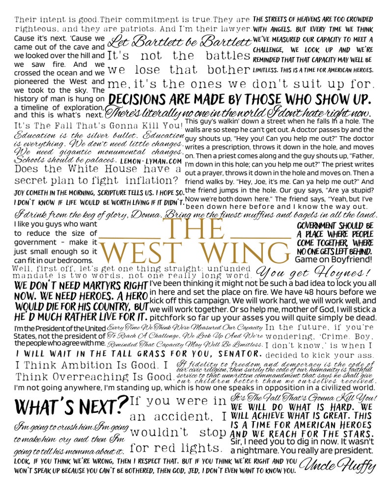 West Wing Quotes - Etsy