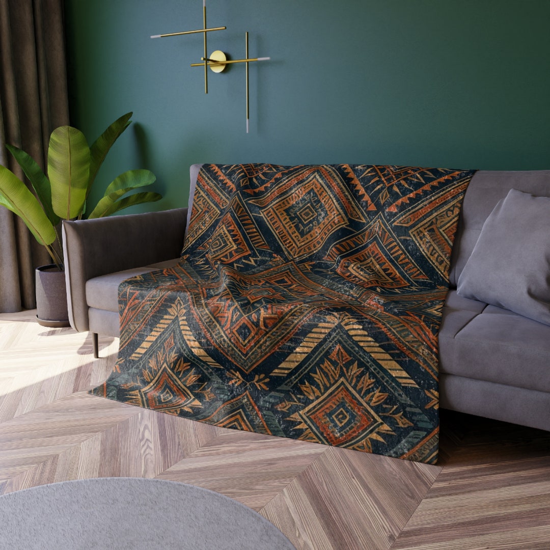 Diamond Patterned Print Crushed Velvet Blanket - Etsy