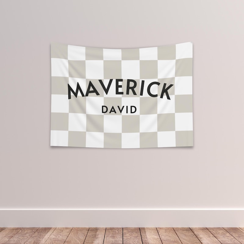 Tan Checkered Sign - Etsy