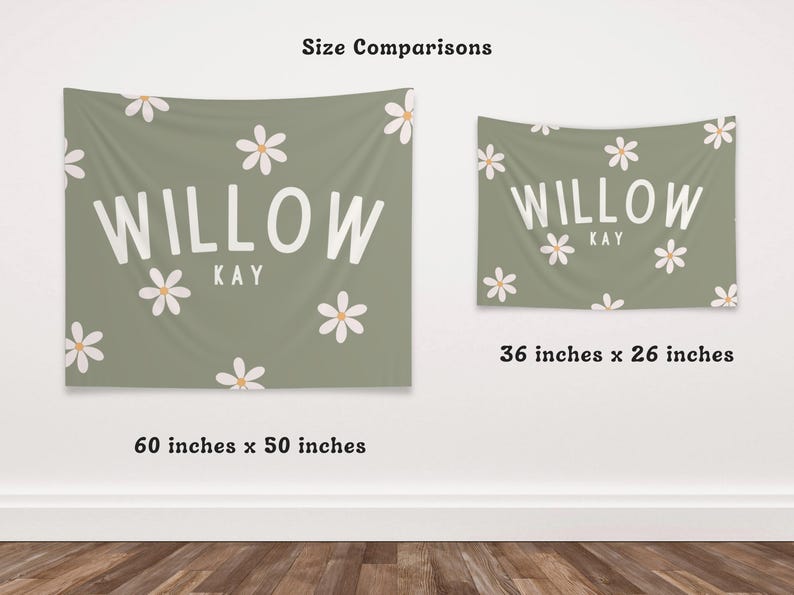 Custom Daisy Name Banner Girl Name Sign Nursery Girl Room Decor Custom ...