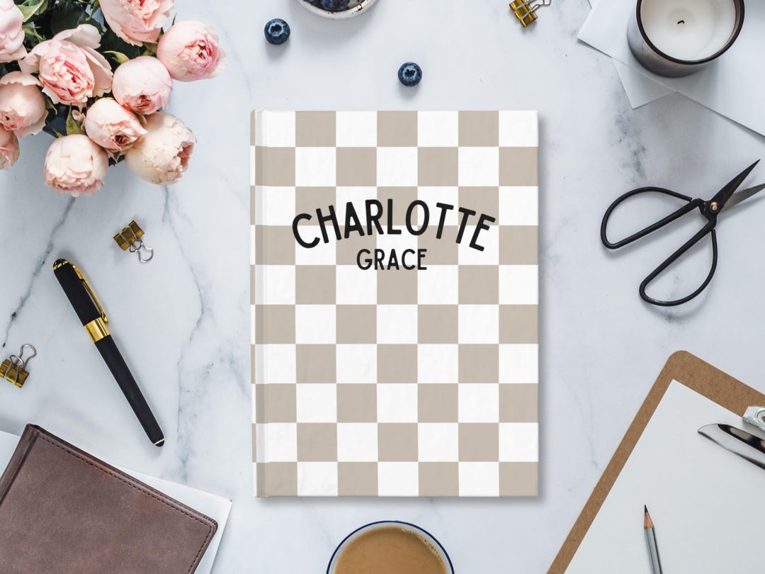 Custom Checkered Journal Bible Study Journal Name Checkered Diary ...