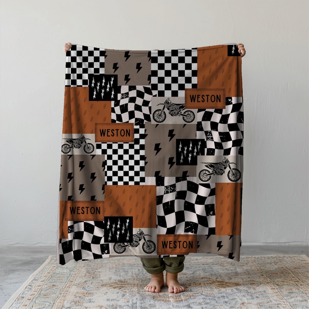 Dirt Bike Blanket Custom Name Blanket Personalized Dirt Bike Gift Idea ...