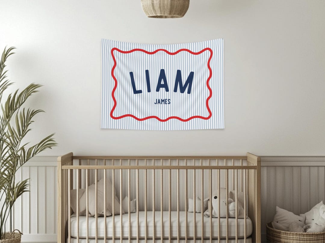 Red and Blue Boy Room Decor Red and Blue Name Sign Boy Boutique Decor ...