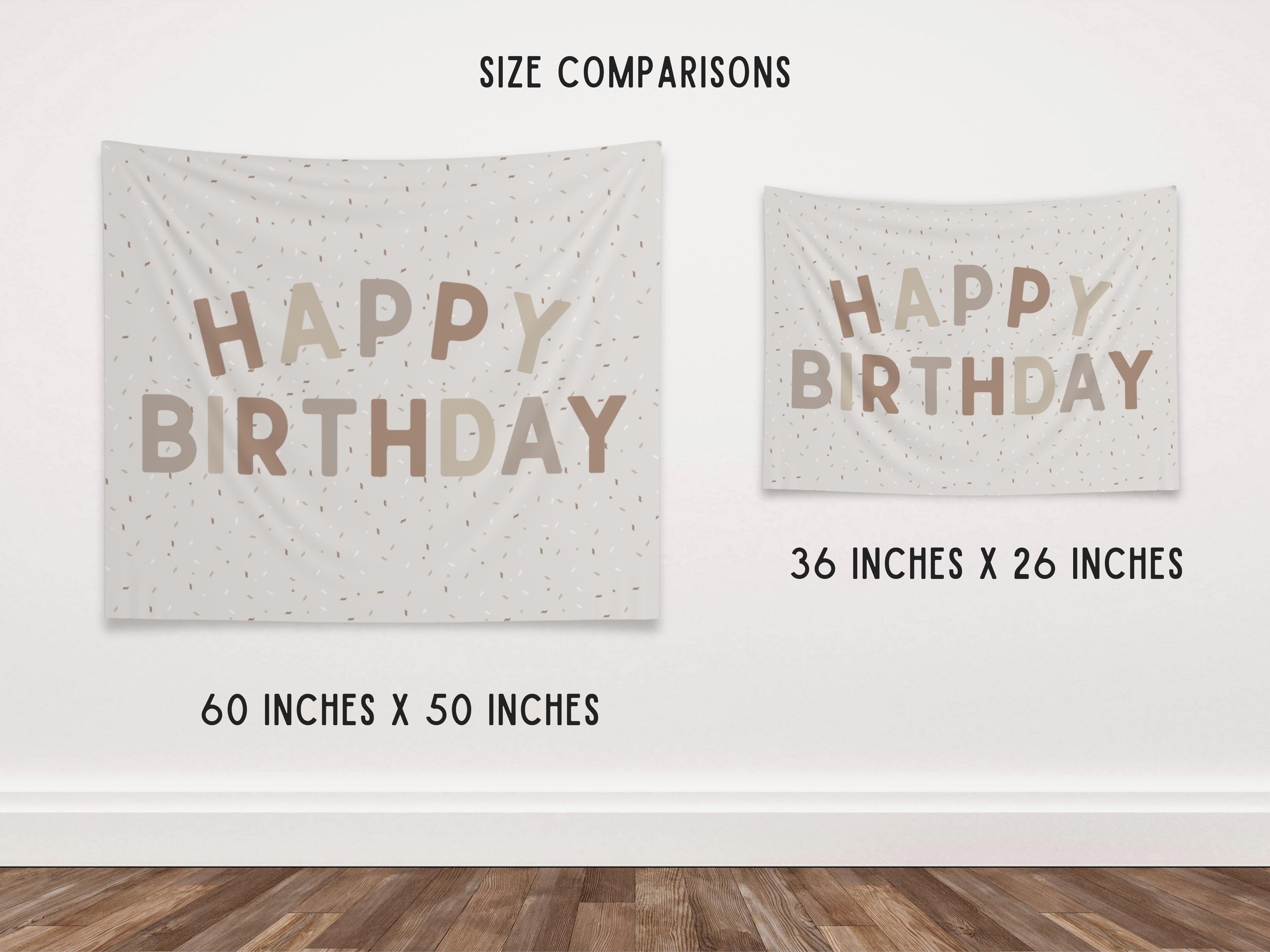 Birthday Banner Neutral Birthday Decor Beige Happy Birthday Sign Beige ...