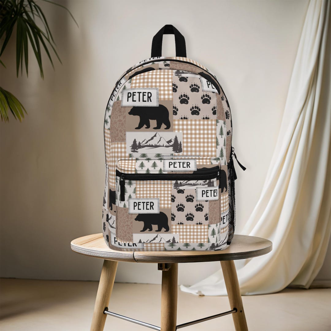 Woodland Backpack Back to School Gift Idea Kids Name Backpack Mountain ...