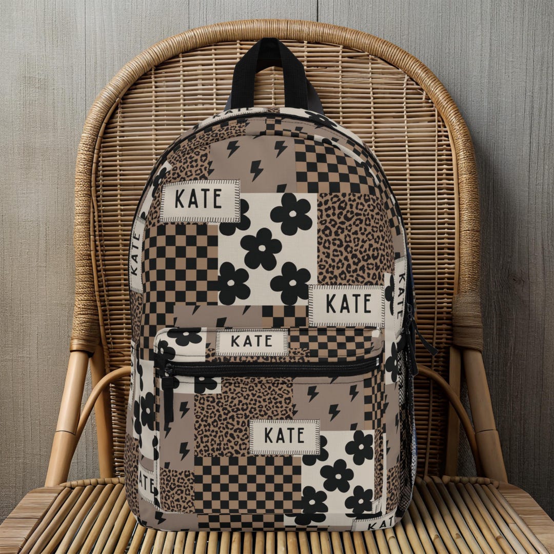 Girl Backpack Leopard Print Teen Gift Idea Girl Name Backpack Cheetah ...