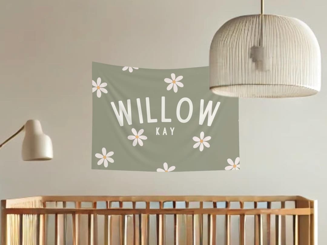 Custom Daisy Name Banner Girl Name Sign Nursery Girl Room Decor Custom ...