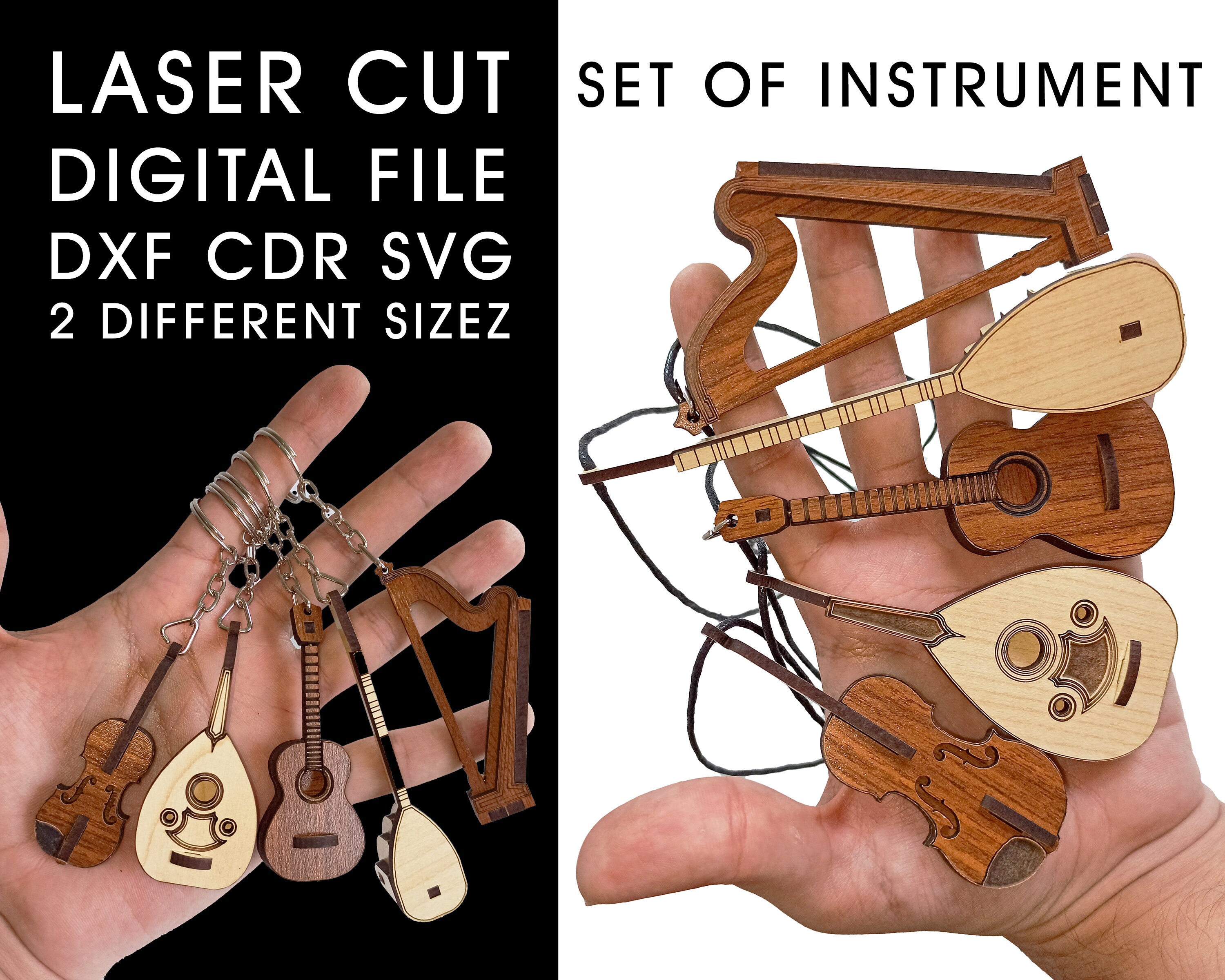 Small Instruments Set Keychain, Miniature Digital File, Set of ...
