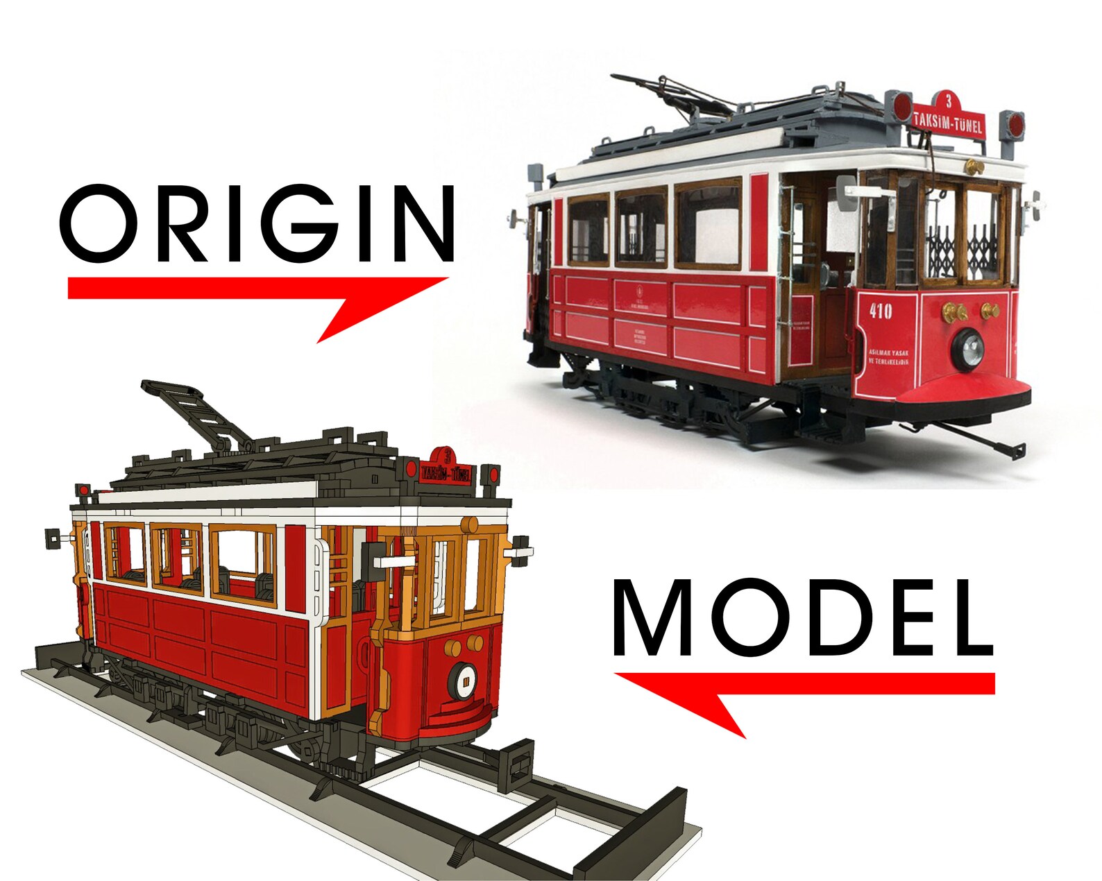 Istanbul Taksim Tram Model, Tram Model Laser Cut, Nostalgic Tram Puzzle ...