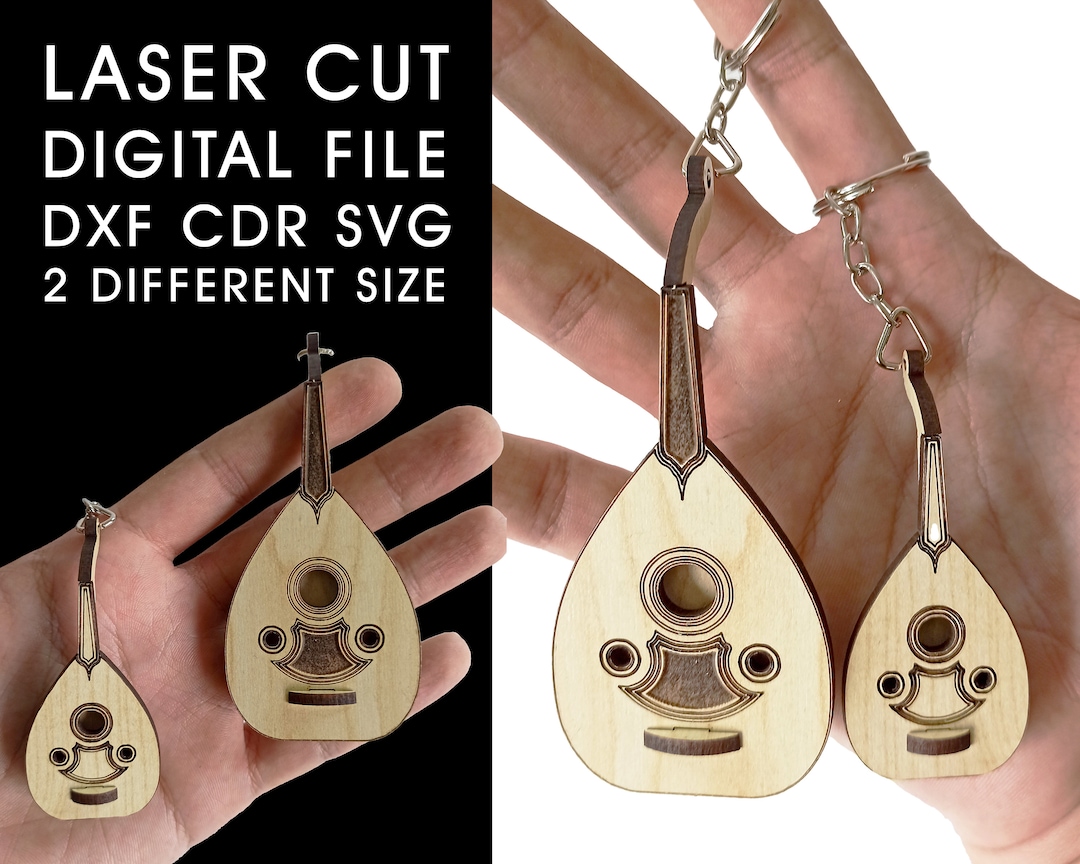 Oud Keychain Digital File, Small Oud Craft, Wooden Laser Cut, Miniature ...