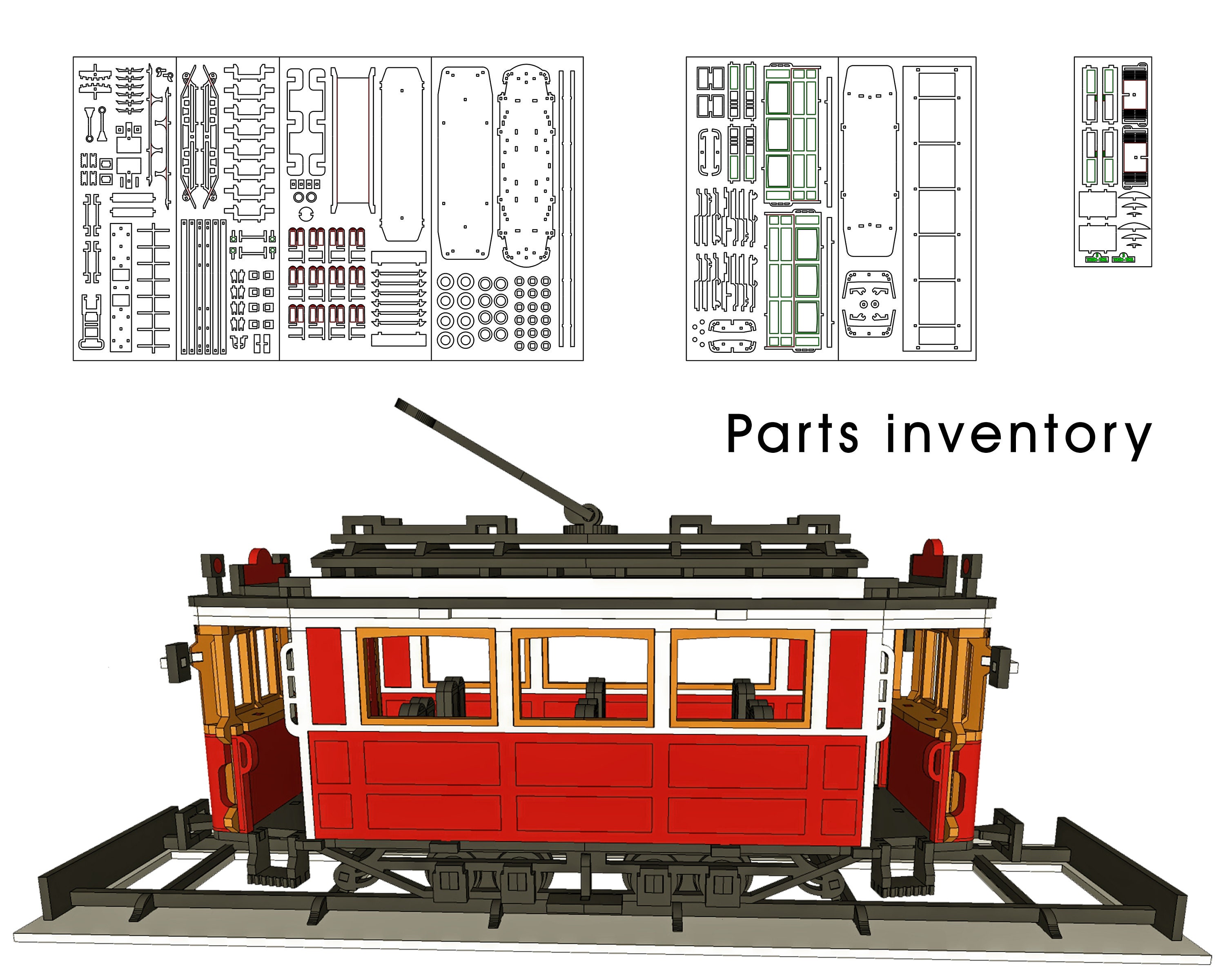 Istanbul Taksim Tram Model, Tram Model Laser Cut, Nostalgic Tram Puzzle ...