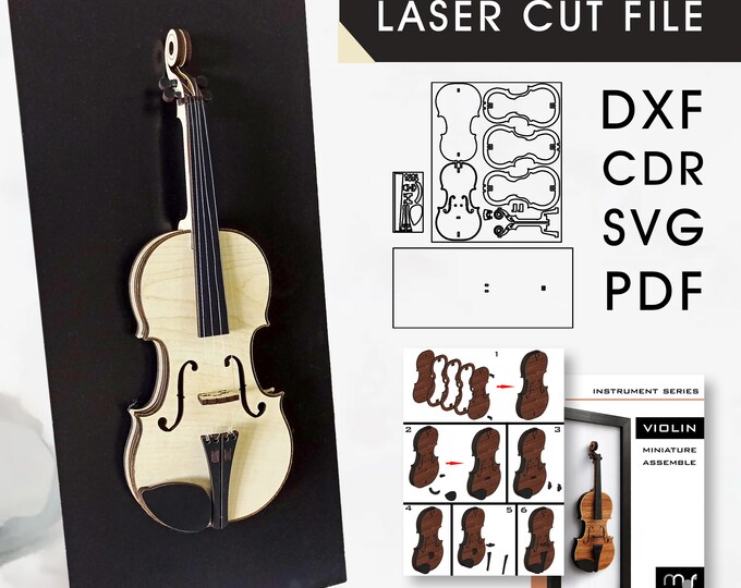 10x Wooden Violin Musical Instrument Craft Shapes 3mm Plywood Music ...