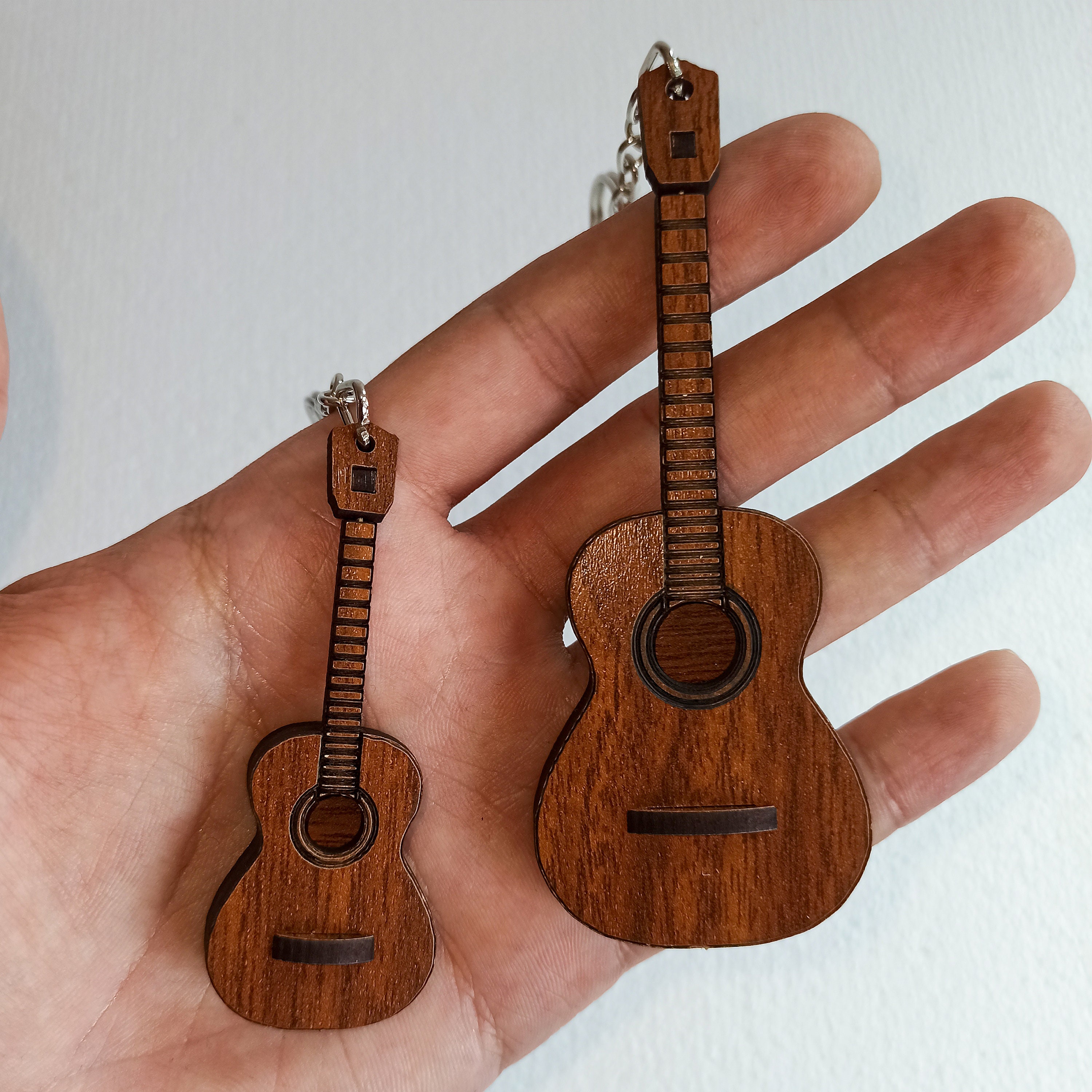 Guitar Keychain Digital File, Small Guitar Ornament, Wooden Ornament ...