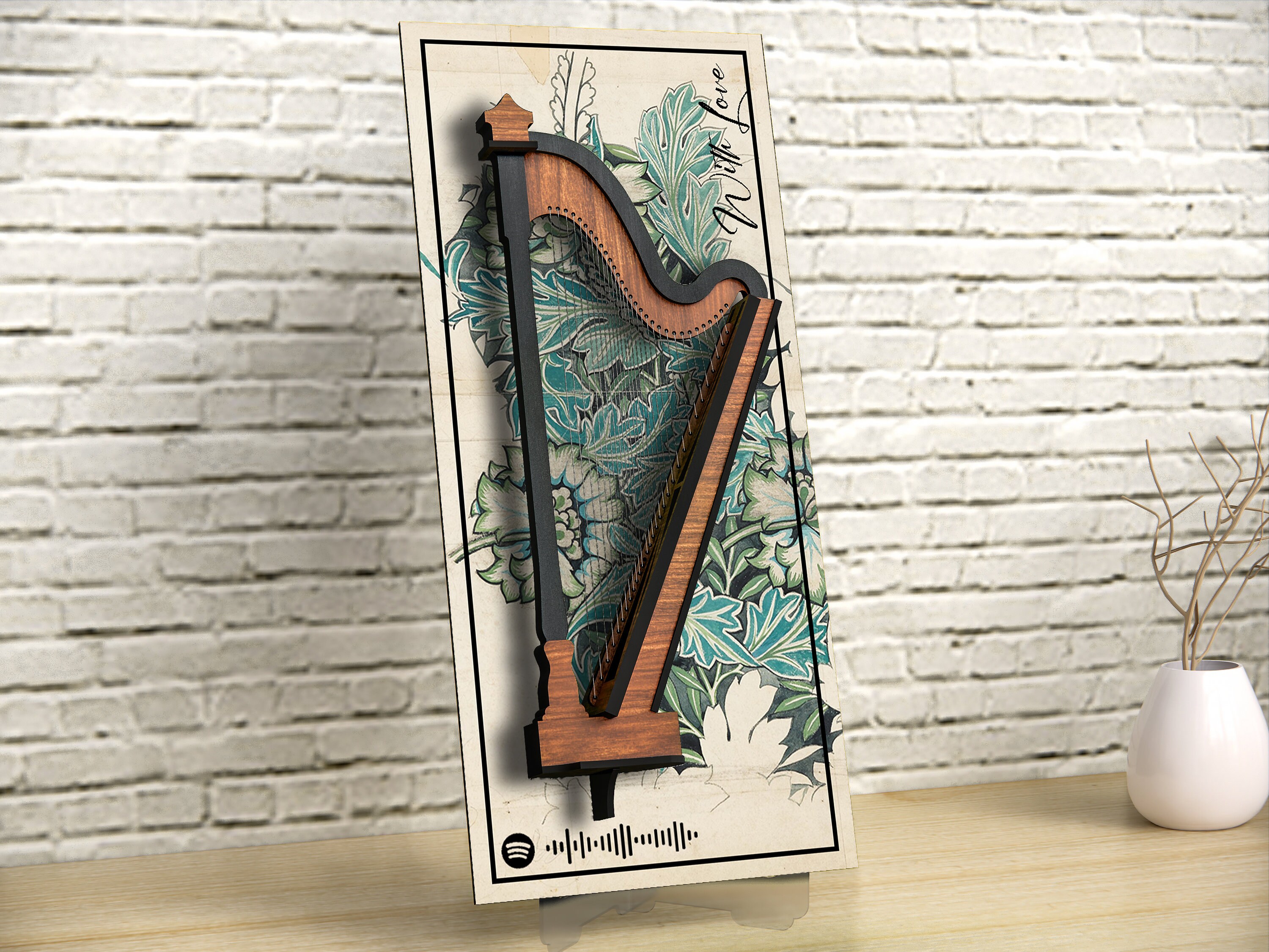 Harp Instrument Model, Harp Digital File, Harp Laser Cut, Kithara Gift ...