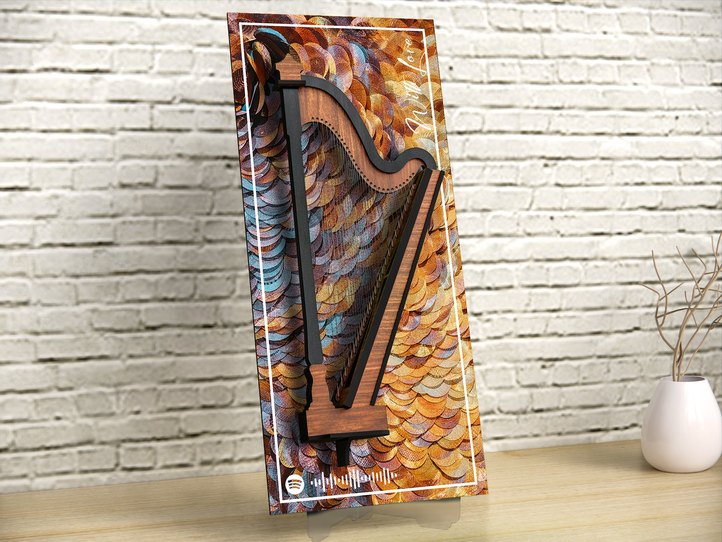 Harp Instrument Model, Harp Digital File, Harp Laser Cut, Kithara Gift ...